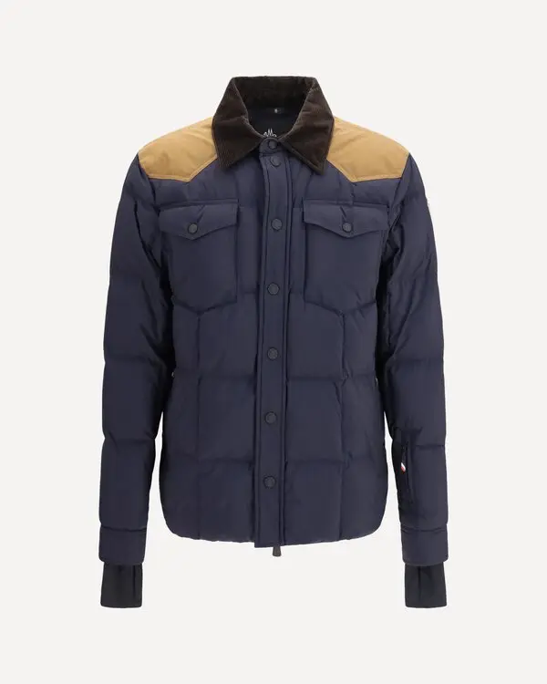 Moncler Geltech Down Ski Jacket With Corduroy Trim