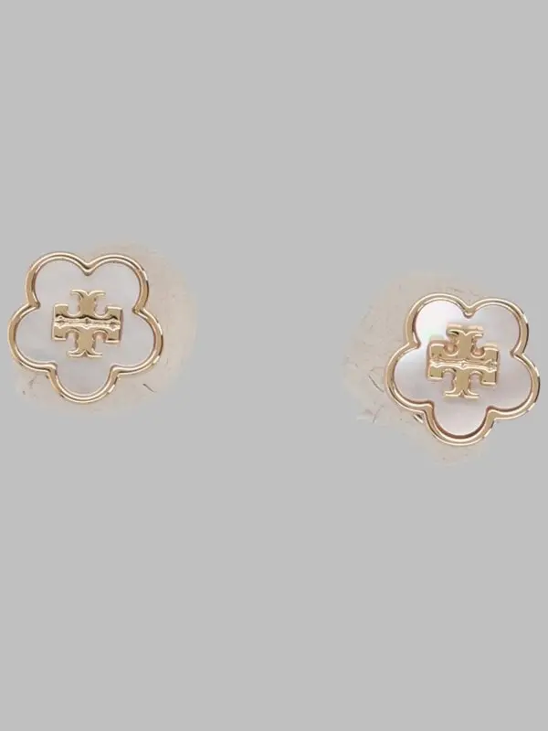 Tory Burch Brass & Mother-of-pearl Statement Earrings - Multicolour