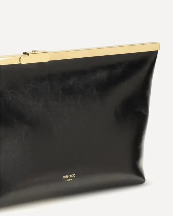 JIMMY CHOO Large Ganache Biker Leather Clutch