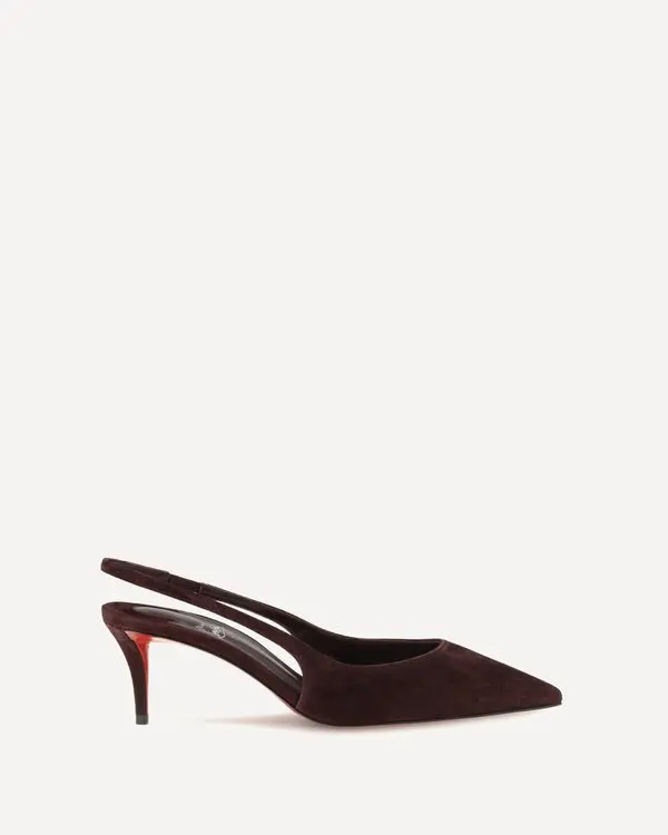 CHRISTIAN LOUBOUTIN Miss Z Slingback Suede Pumps