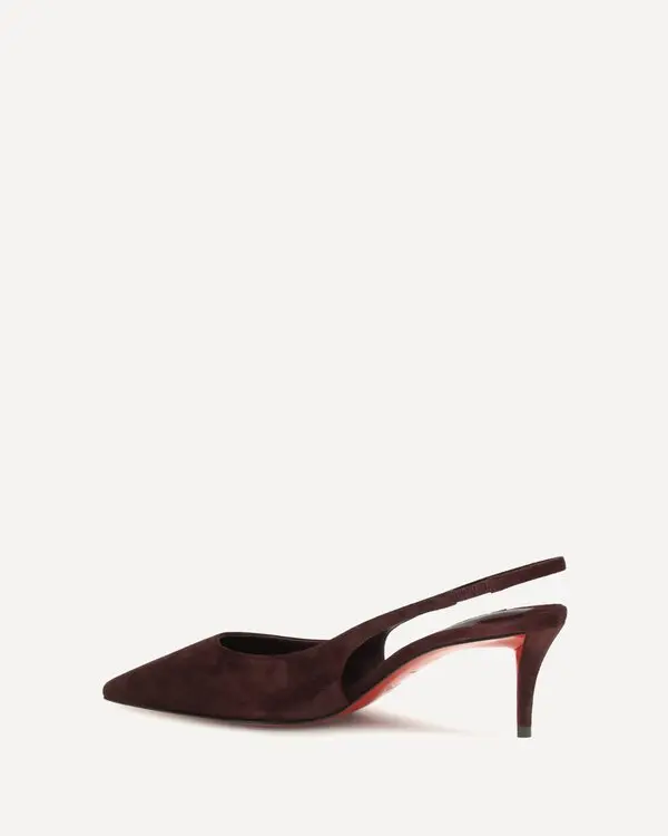CHRISTIAN LOUBOUTIN Miss Z Slingback Suede Pumps