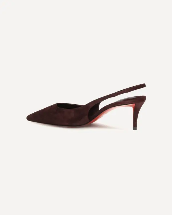 CHRISTIAN LOUBOUTIN Miss Z Slingback Suede Pumps