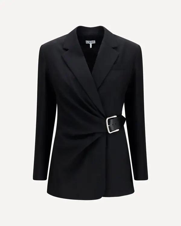 Loewe Draped Wool Jacket With Belt