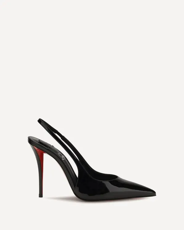 CHRISTIAN LOUBOUTIN Miss Z Slingback Patent Leather Pumps - Black