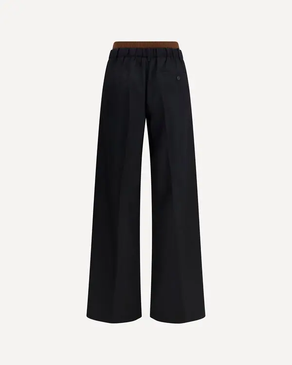 Loewe Wide-eg Pants With Ribbed Waistband Femae