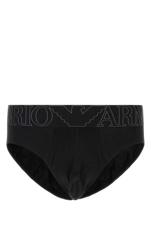 Emporio Armani Stretch Cotton Briefs - Black