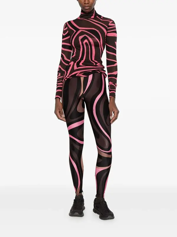 Emilio Pucci High-neck Jersey Top In Labyrinth Print