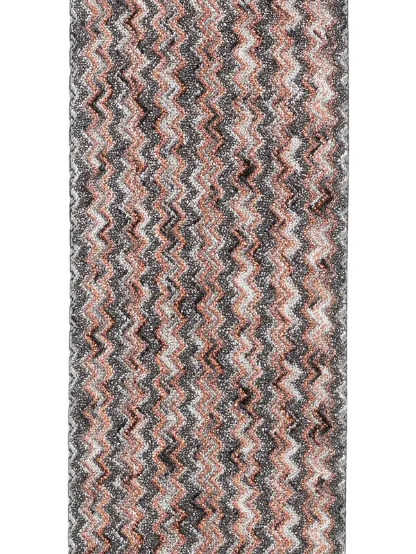 Missoni Zig-zag Lurex Knit Scarf With Fringe