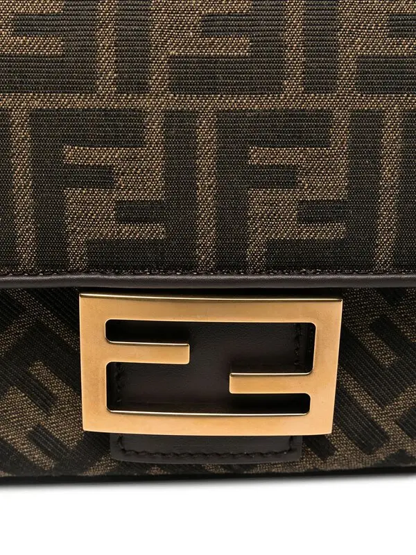 Fendi Mini Ff Zucca Baguette Shoulder Bag With Chain