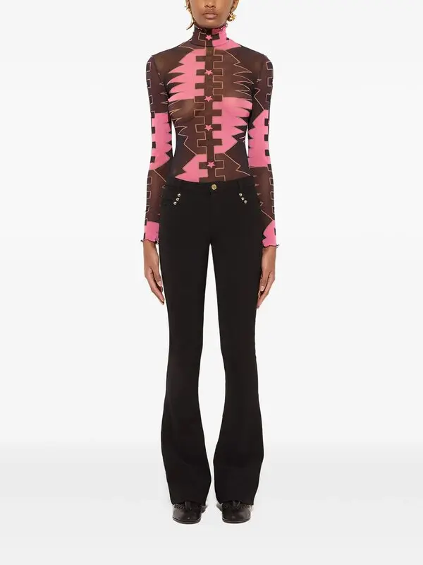 Emilio Pucci High-neck Tulle Top In Valdimontone Print