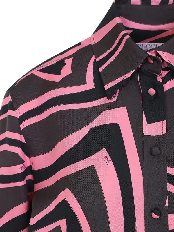 Emilio Pucci Silk Shirt In Iridescent Print