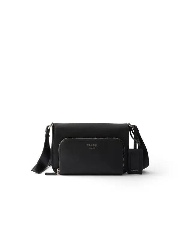 Prada Saffiano Leather Shoulder Bag - Black