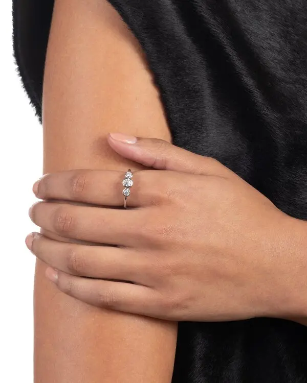 Alexis Bittar Molten Sterling Triple Stone Ring - Silver