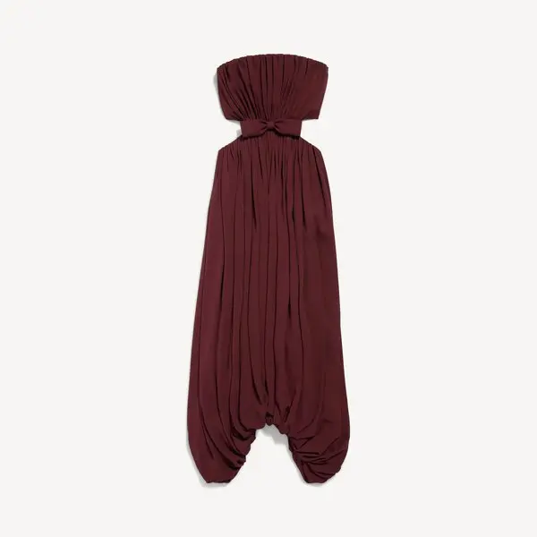 Balenciaga Bustier Draped Dress - Red