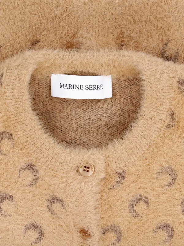 MARINE SERRE Cropped Cardigan "fluffy Moon