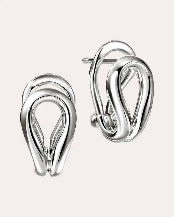 John Hardy Surf Omega-back Earrings - Silver