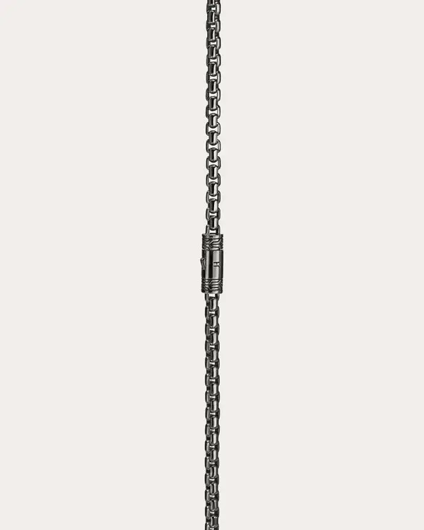 John Hardy Blackened Box Chain Necklace - Silver