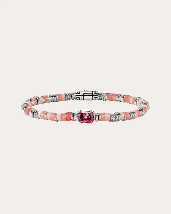 John Hardy Rhodolite Heishi Gem Bracelet - Silver