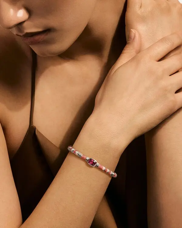 John Hardy Rhodolite Heishi Gem Bracelet