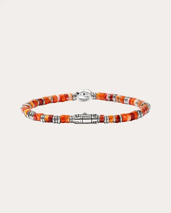 John Hardy Oyster Shell & Diamond Jh Lovestruck Heishi Bracelet