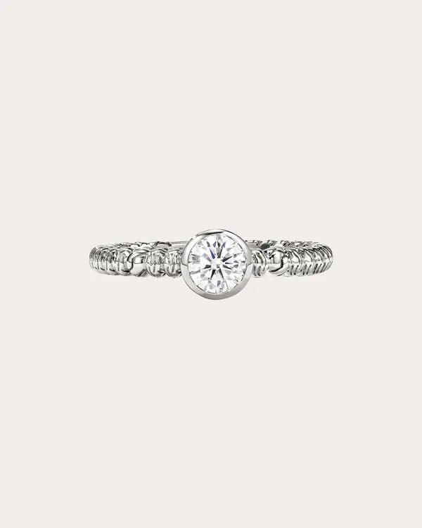 John Hardy Diamond Solitaire Jh Lovestruck Heishi Ring - Silver