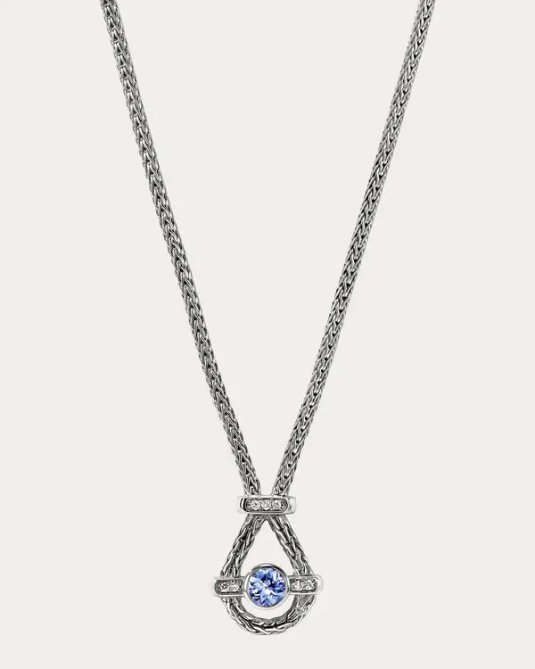 John Hardy Tanzanite & Diamond Icon Pendant Necklace - Silver
