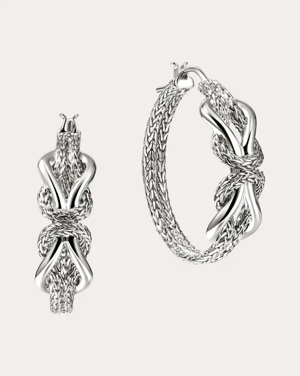 John Hardy Infinite Love Knot Hoop Earrings - Silver