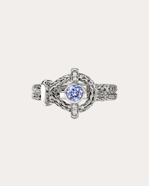 John Hardy Tanzanite & Diamond Icon Ring - Silver