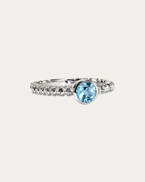 John Hardy Swiss Blue Topaz Heishi Gem Ring