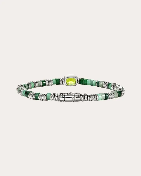 John Hardy Peridot Heishi Gem Bracelet