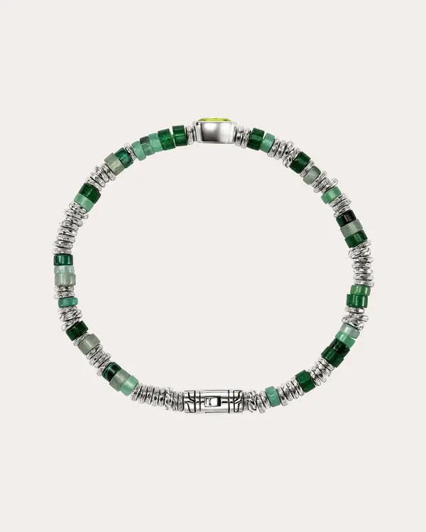 John Hardy Peridot Heishi Gem Bracelet
