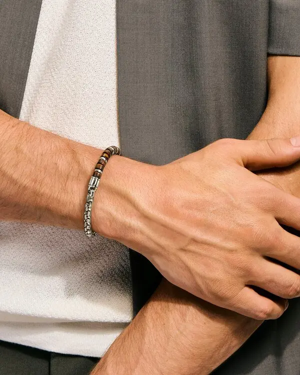 John Hardy Tiger's Eye Heishi Chain Bracelet