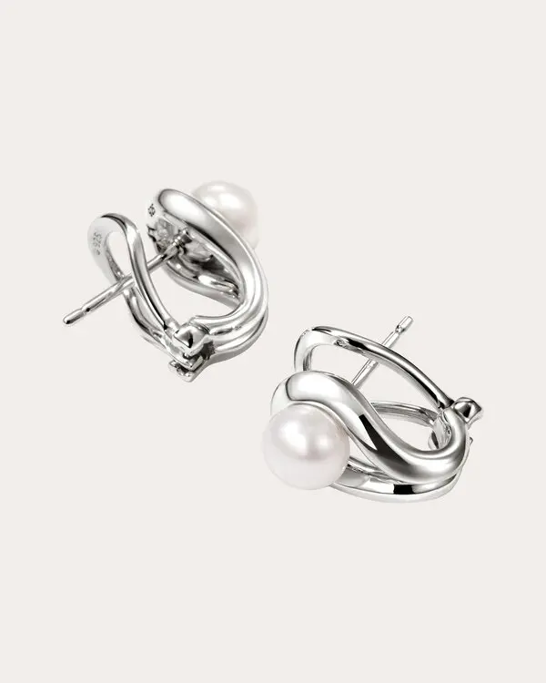 John Hardy Cultured Pearl Surf Earrings
