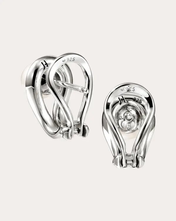 John Hardy Cultured Pearl Surf Earrings