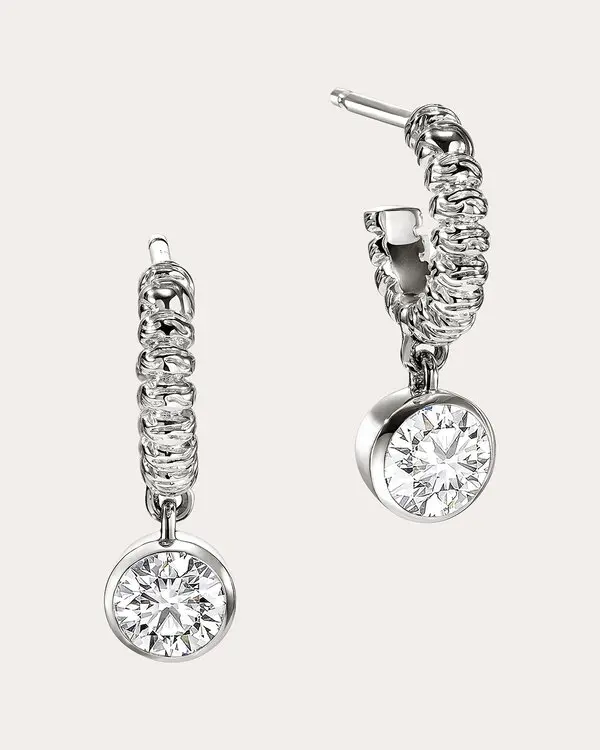 John Hardy Diamond Jh Lovestruck Heishi Hoop Earrings - Silver