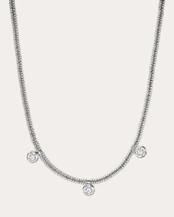 John Hardy Diamond Jh Lovestruck Heishi Station Necklace - Silver