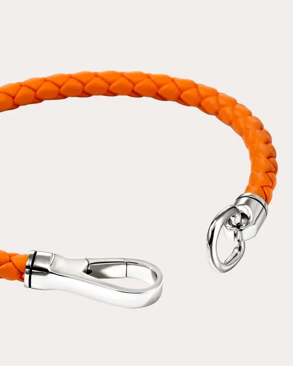 John Hardy Orange Leather Hook Clasp Bracelet
