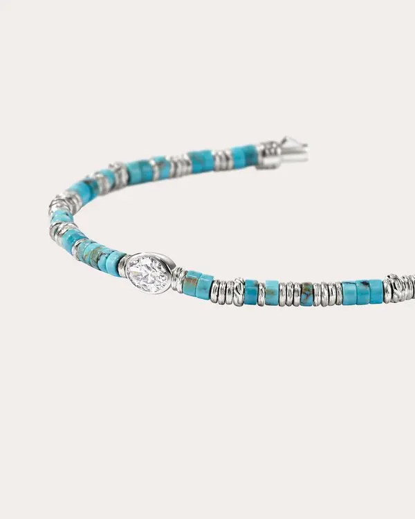 John Hardy Turquoise & Diamond Jh Lovestruck Heishi Bracelet