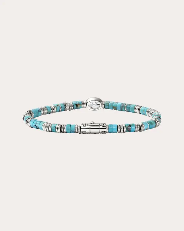 John Hardy Turquoise & Diamond Jh Lovestruck Heishi Bracelet