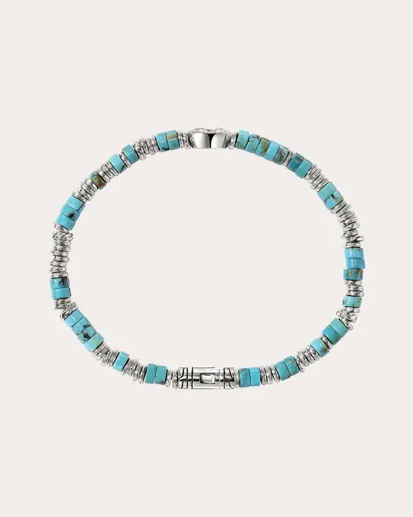 John Hardy Turquoise & Diamond Jh Lovestruck Heishi Bracelet
