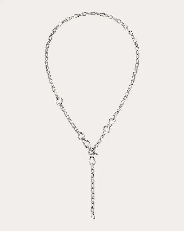 John Hardy Surf Link Lariat Necklace - Silver