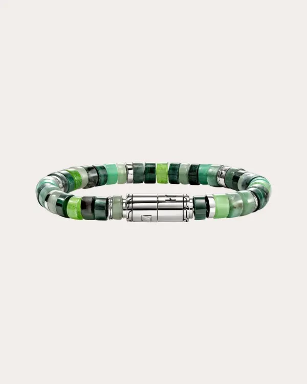 John Hardy Emerald Heishi Bracelet - Silver