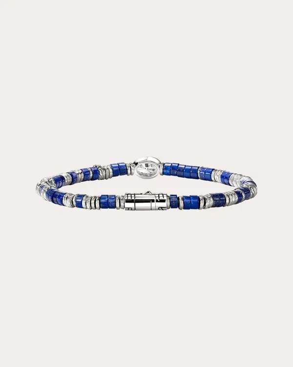John Hardy Lapis & Diamond Jh Lovestruck Heishi Bracelet