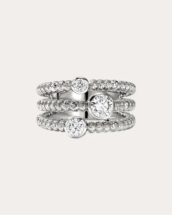 John Hardy Diamond Trio Jh Lovestruck Heishi Ring - Silver