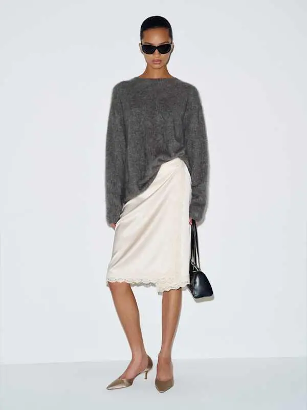 REFORMATION Charlotte Brushed Cashmere Crew Sweater