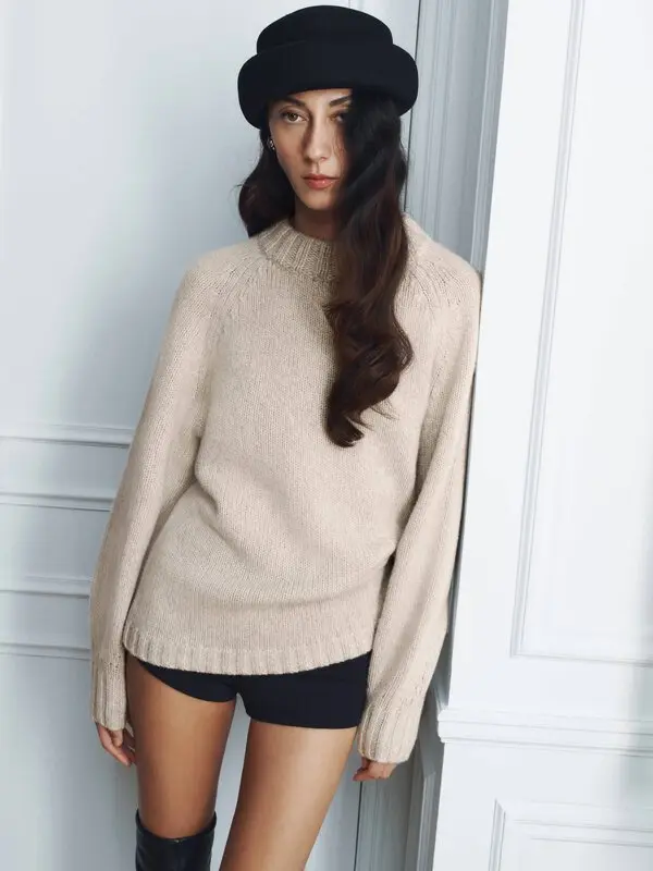 REFORMATION Addison Cashmere Crew Sweater - Multi