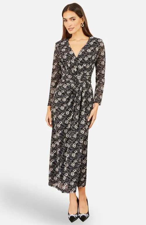YUMI Brushed Lace Wrap Dress