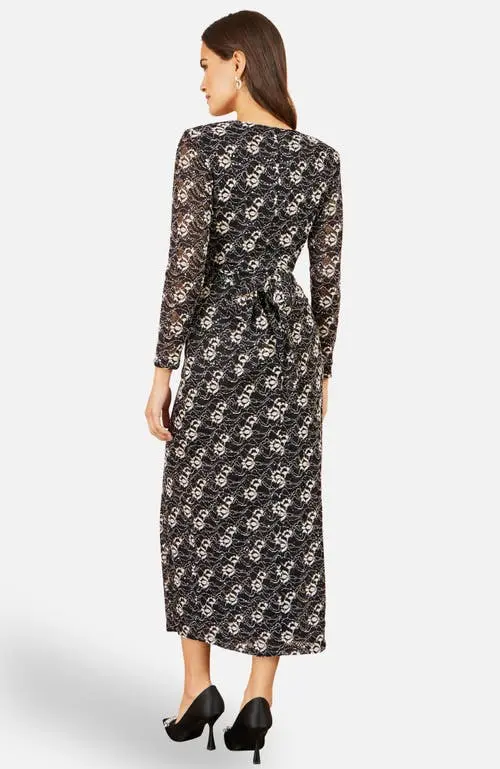 YUMI Brushed Lace Wrap Dress
