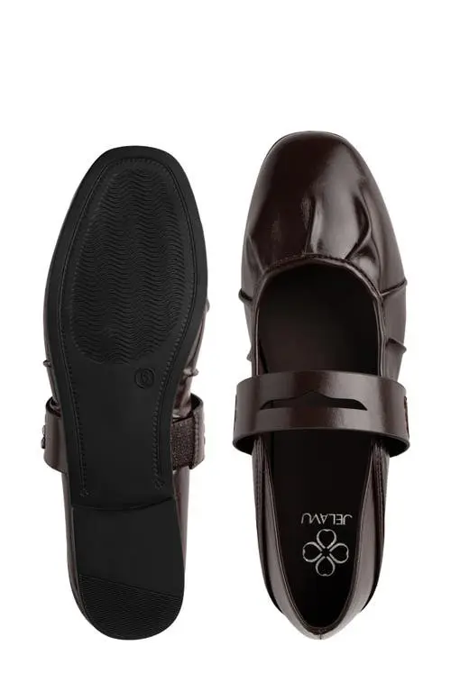 JELAVU Blair Faux Leather Penny Loafer Flat