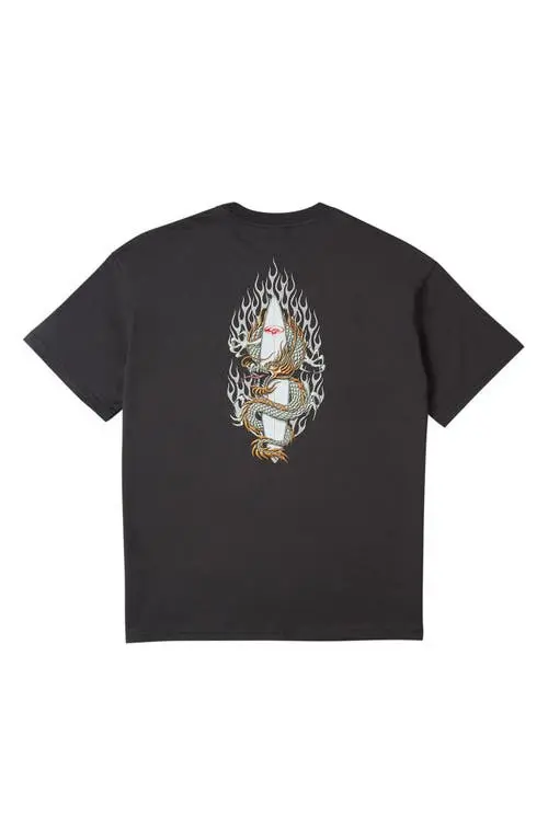 Quiksilver Dragon Slayer Graphic Oversized T-shirt - Phantom